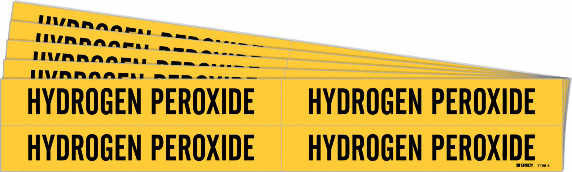 Hydrogen Peroxide, Yellow, Pipe Marker - 781VE1|7158-4-PK - Grainger