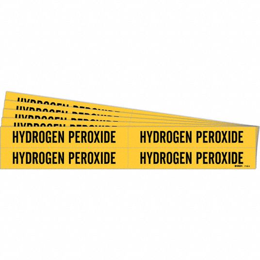 Hydrogen Peroxide, Yellow, Pipe Marker - 781VE1|7158-4-PK - Grainger