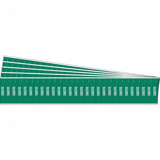 Caustic, Green, Pipe Marker - 781VE4|91909-PK - Grainger