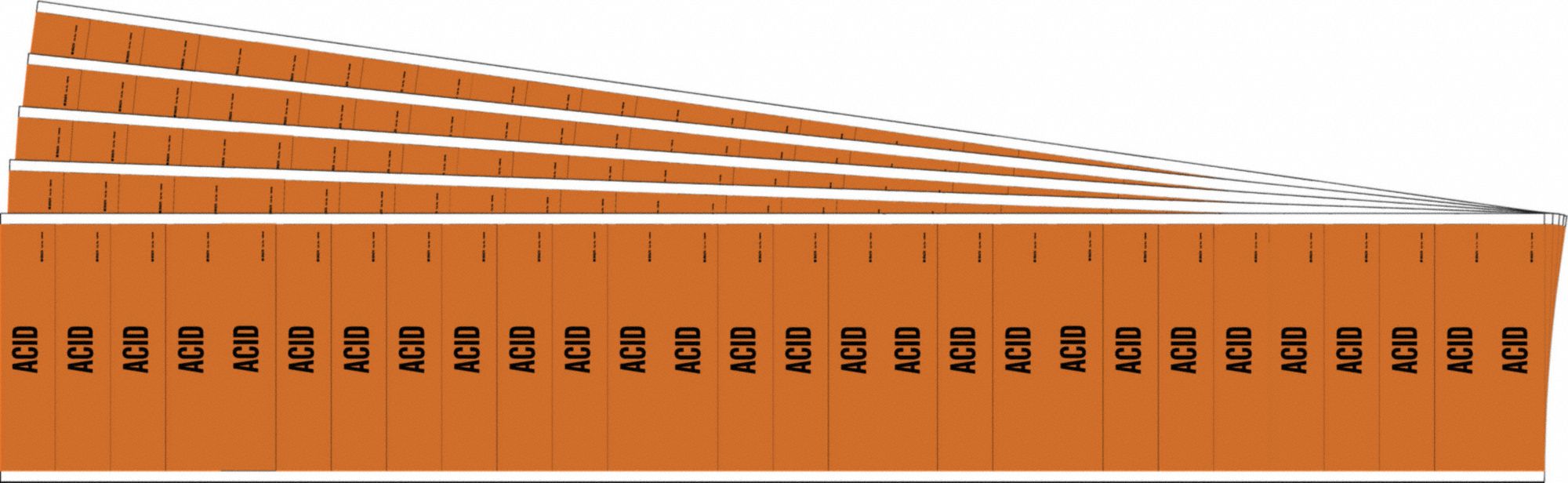 Acid, Orange, Pipe Marker - 781VF0|108446-PK - Grainger