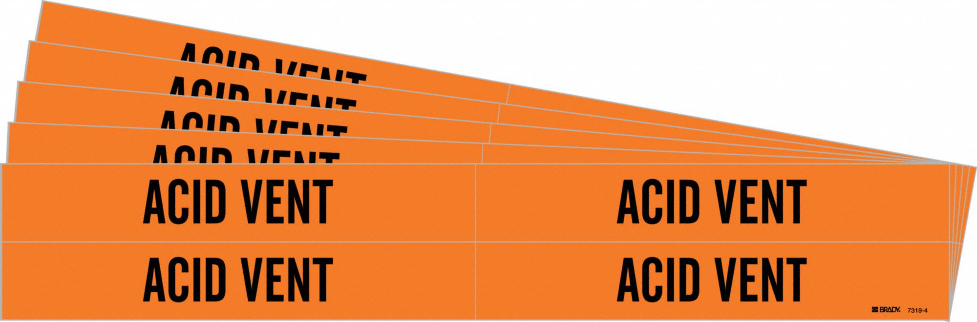 Acid Vent, Orange, Pipe Marker - 781VF9|7319-4-PK - Grainger