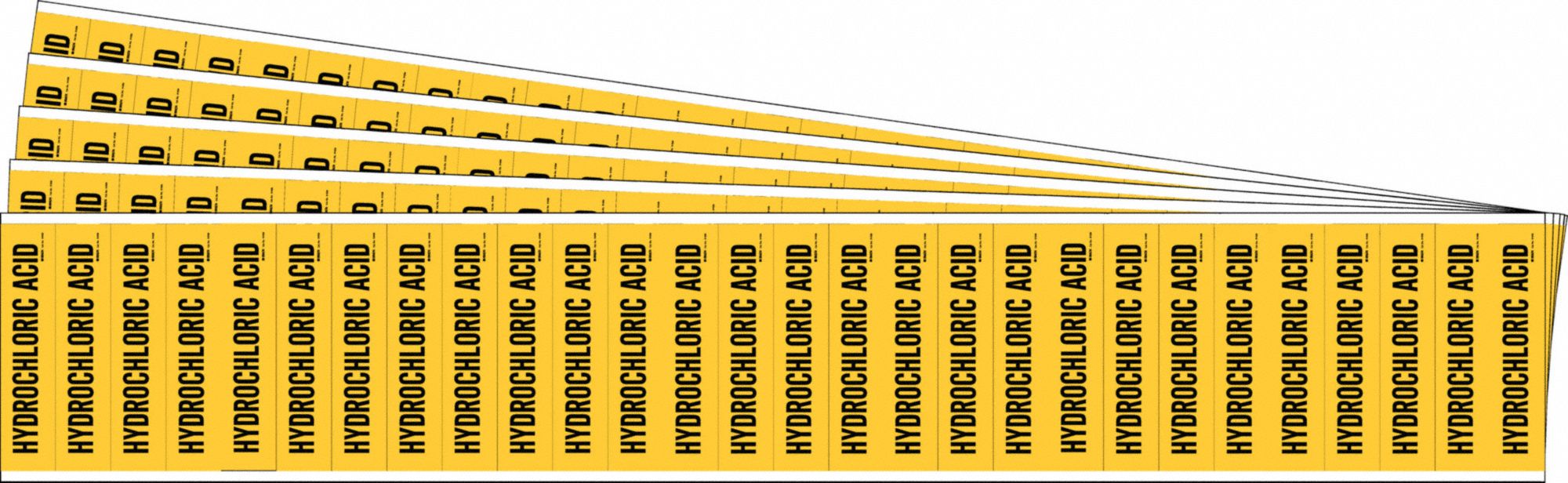 Hydrochloric Acid, Yellow, Pipe Marker - 781VG0|91938-PK - Grainger