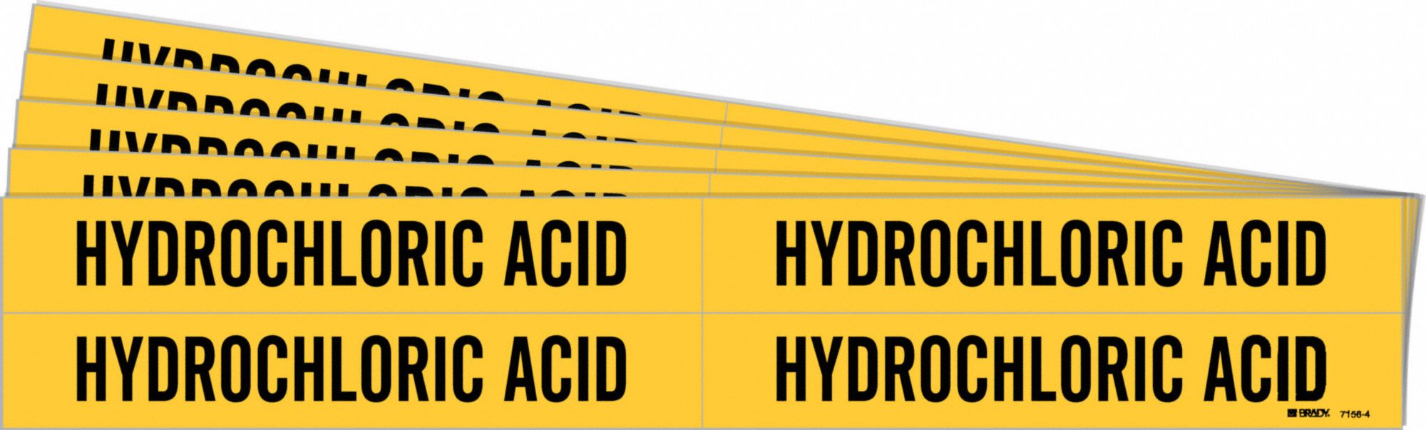 Hydrochloric Acid, Yellow, Pipe Marker - 781VG6|7156-4-PK - Grainger