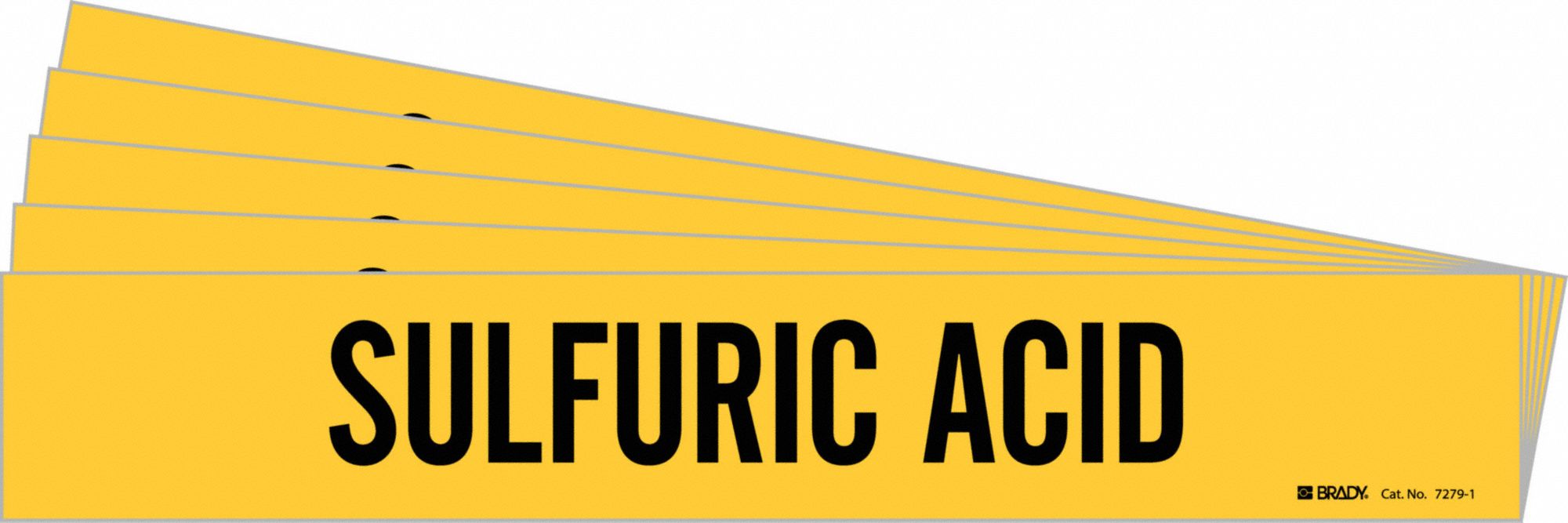 Sulfuric Acid, Yellow, Pipe Marker - 781VH1|7279-1-PK - Grainger