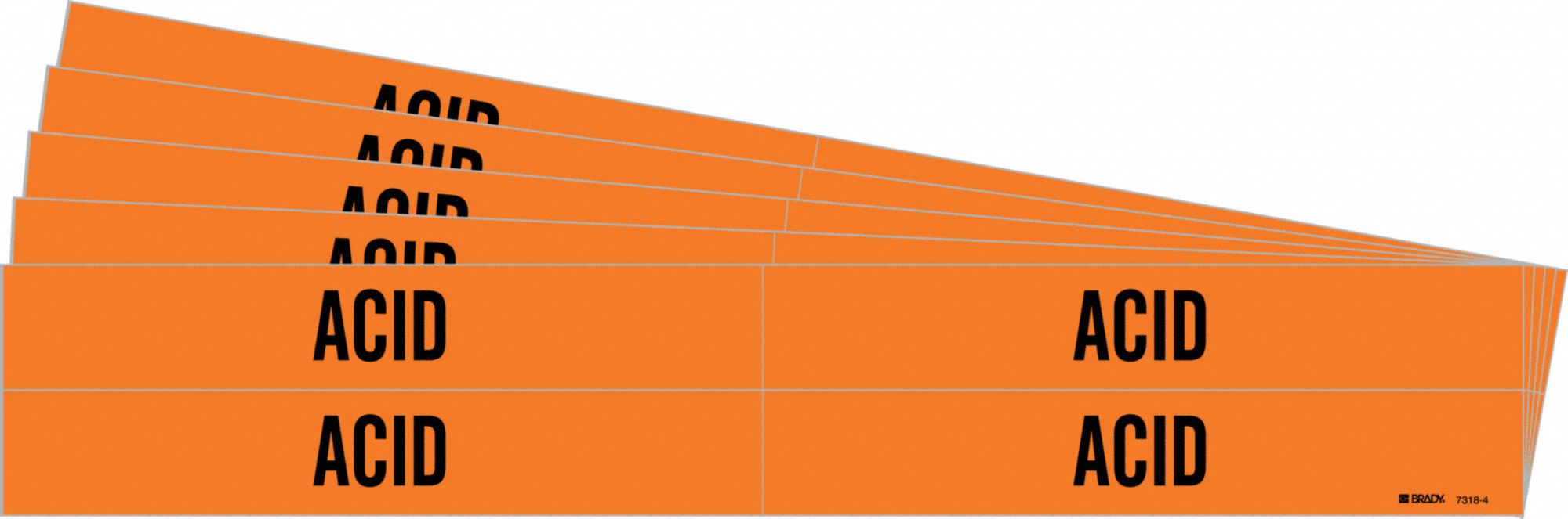 Acid, Orange, Pipe Marker - 781VJ4|7318-4-PK - Grainger