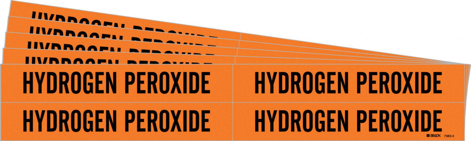 Hydrogen Peroxide, Orange, Pipe Marker - 781VL1|7383-4-PK - Grainger