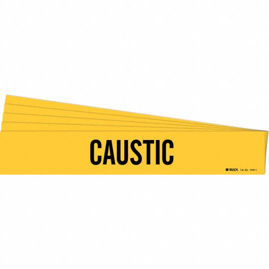 Caustic, Yellow, Pipe Marker - 781VM2|7040-1-PK - Grainger