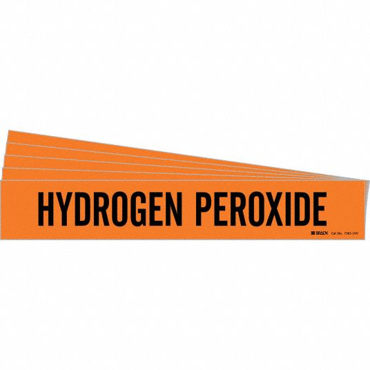 Hydrogen Peroxide, Orange, Pipe Marker - 781VP3|7383-1HV-PK - Grainger