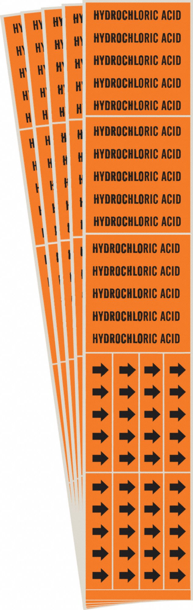 Hydrochloric Acid, Orange, Pipe Marker - 781VP9|7381-3C-PK - Grainger