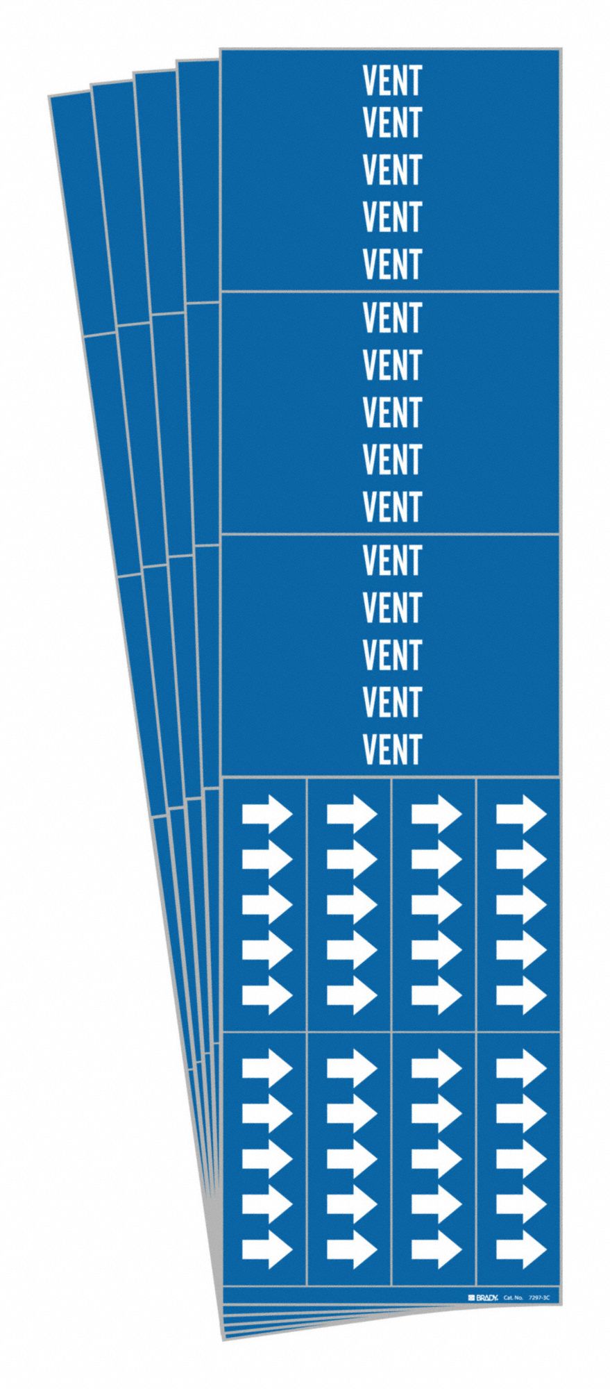 Vent, Blue, Pipe Marker - 781VT5|7295-3C-PK - Grainger