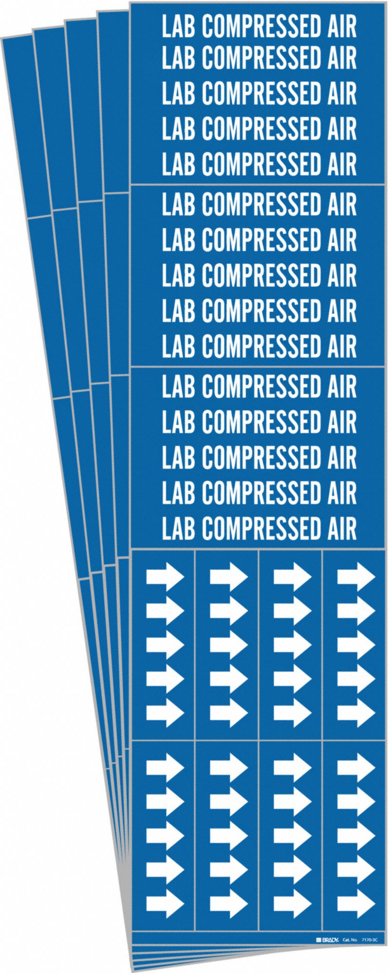 Lab Compressed Air, Blue, Pipe Marker - 781W26|7170-3C-PK - Grainger