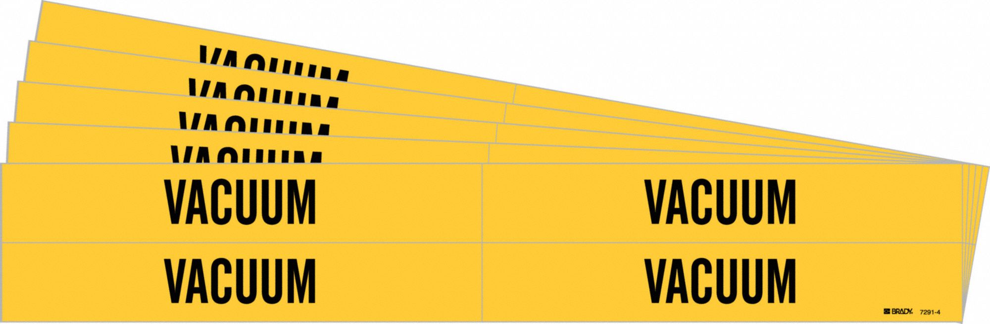 Vacuum, Yellow, Pipe Marker - 781W27|7291-4-PK - Grainger