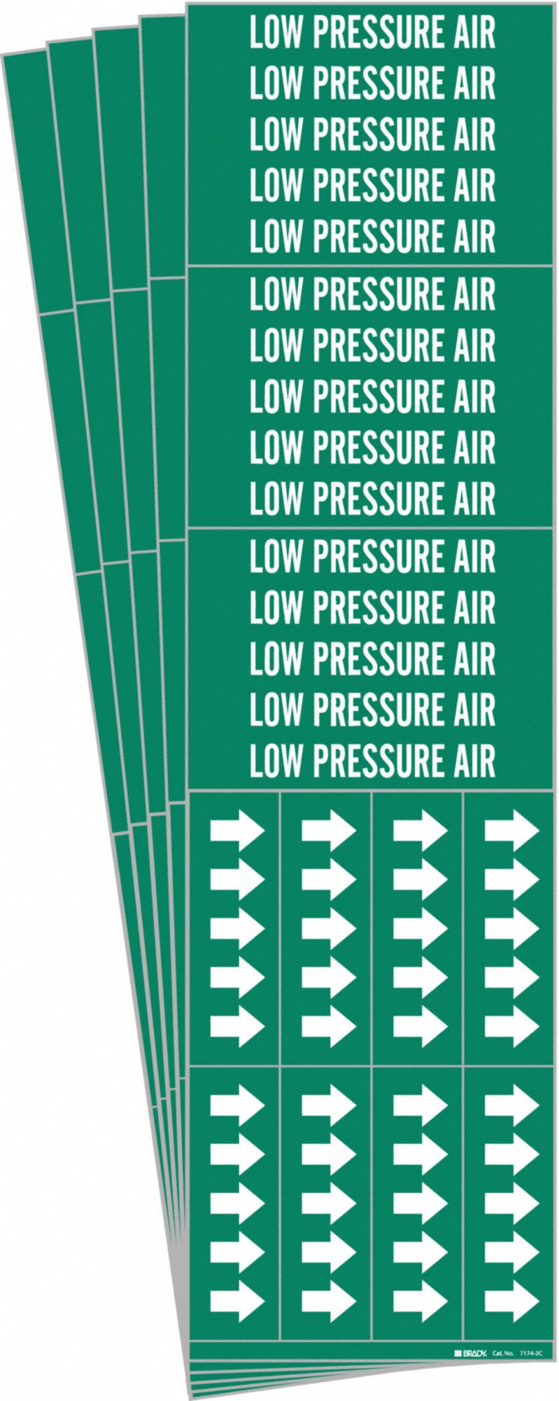 Low Pressure Air, Green, Pipe Marker - 781W41|7174-3C-PK - Grainger