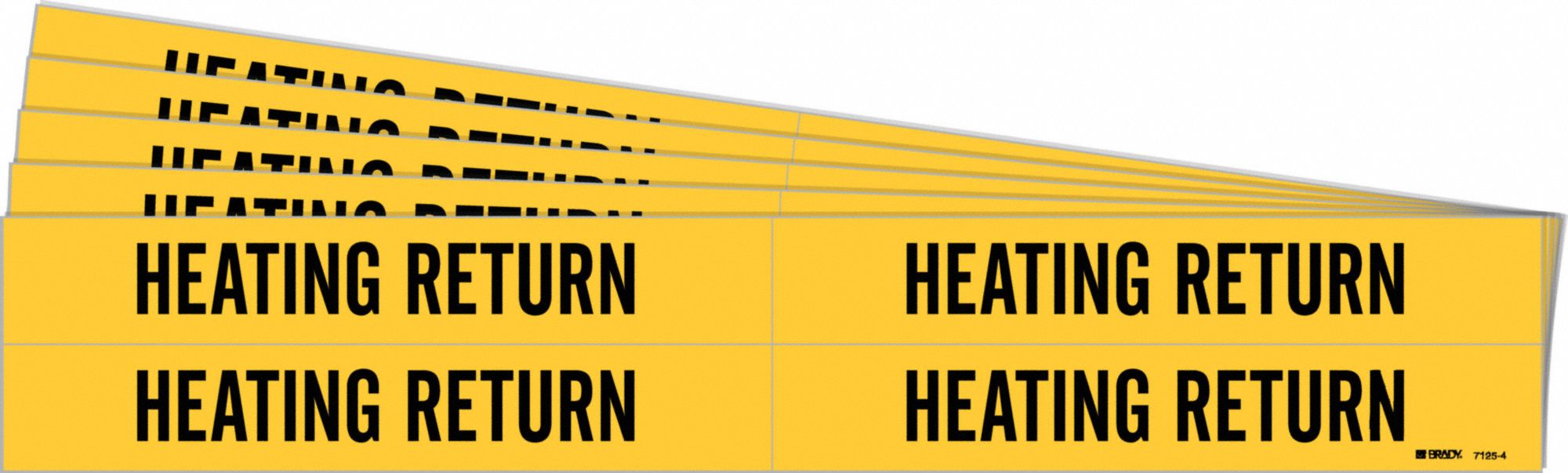 Heating Return, Yellow, Pipe Marker - 781W42|7125-4-PK - Grainger