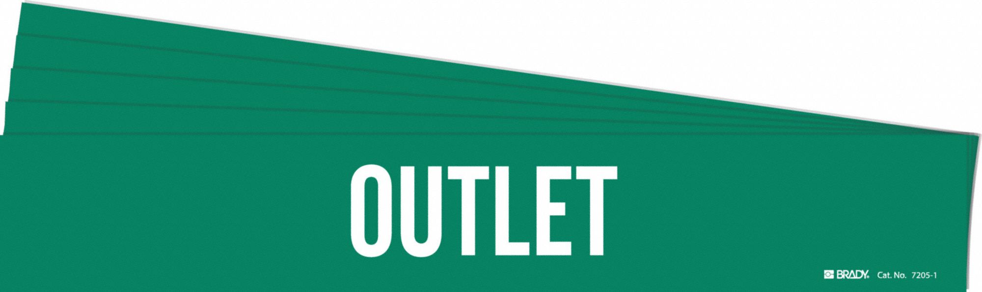 Outlet, Green, Pipe Marker - 781W62|7205-1-PK - Grainger