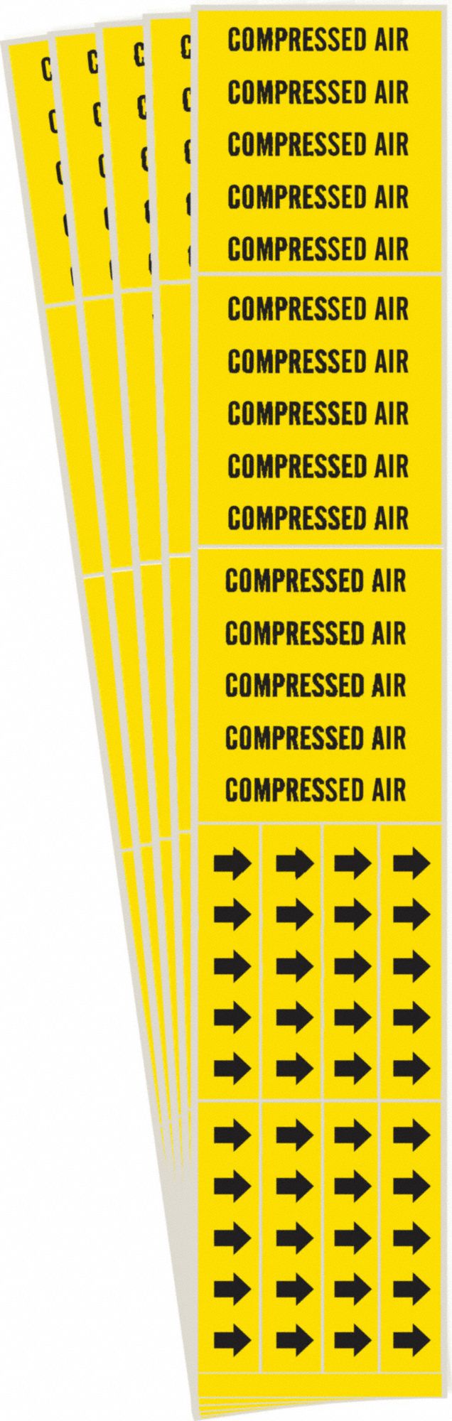 Compressed Air, Yellow, Pipe Marker - 781W86|7058-3C-PK - Grainger