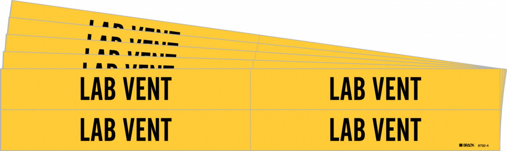Lab Vent, Yellow, Pipe Marker - 781W93|8792-4-PK - Grainger