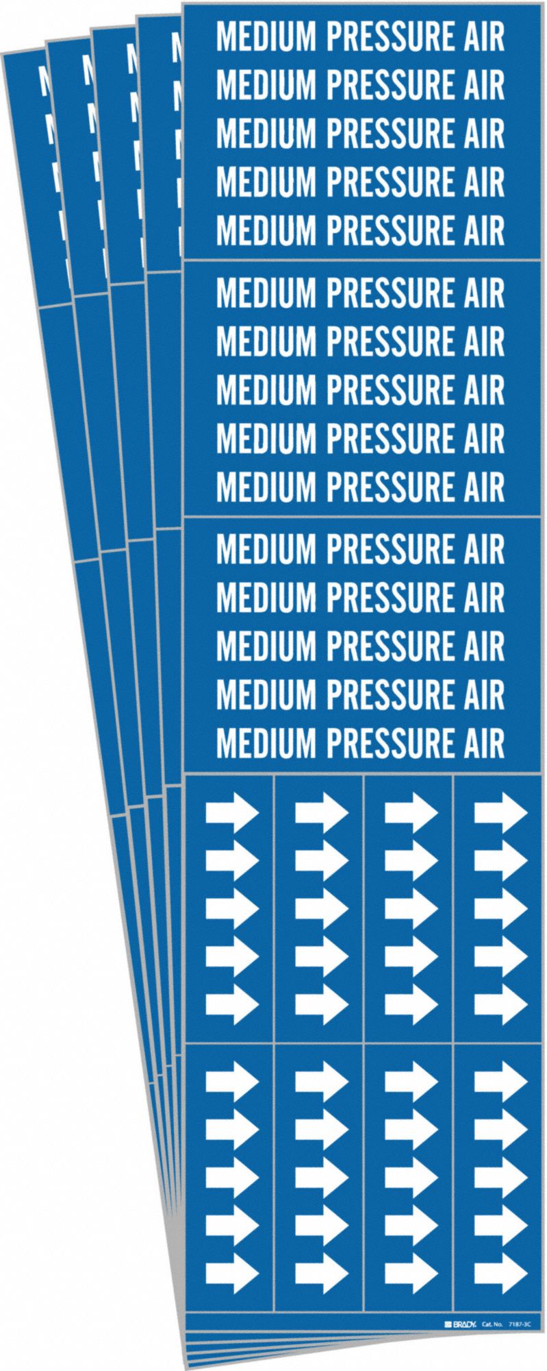 Medium Pressure Gas, Blue, Pipe Marker - 781WA9|7187-3C-PK - Grainger