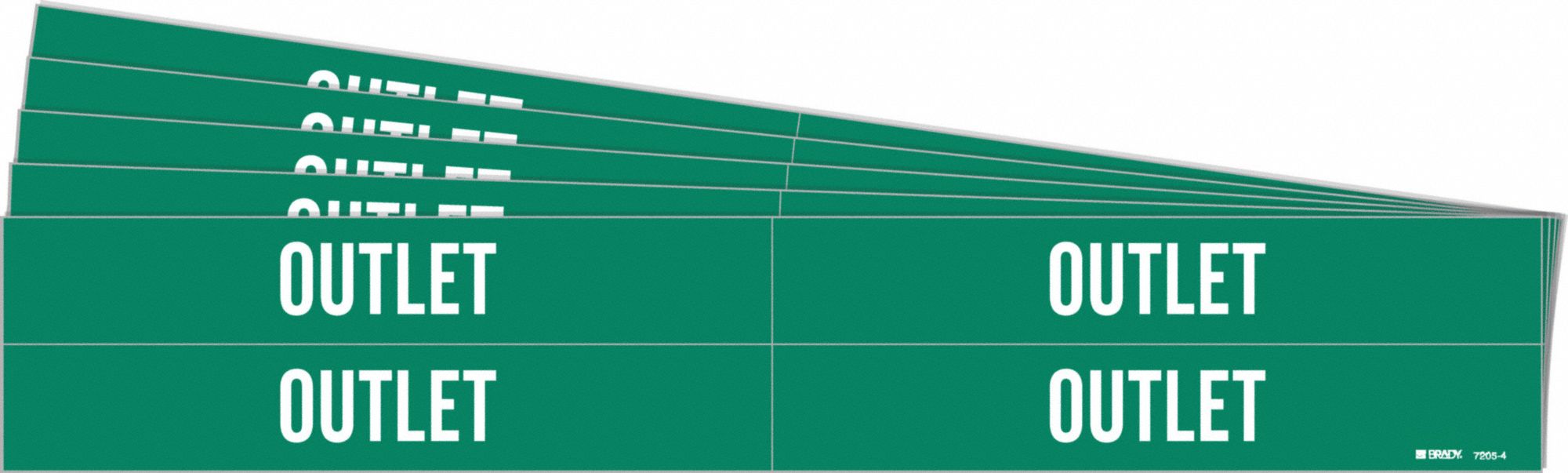Outlet, Green, Pipe Marker - 781WF2|7205-4-PK - Grainger