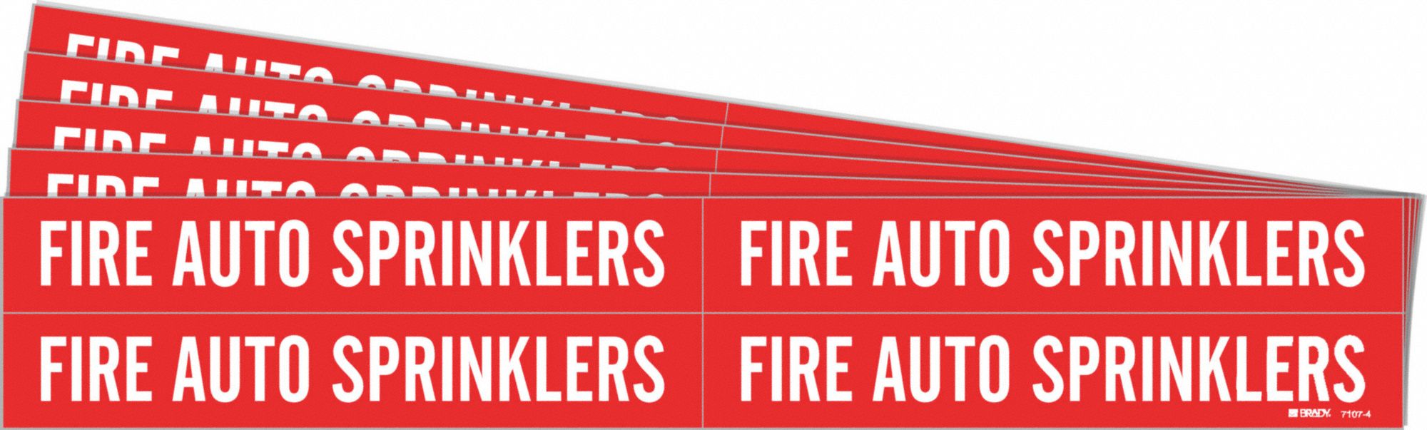 Fire Auto Sprinklers, Red, Pipe Marker - 781WT4|7107-4-PK - Grainger