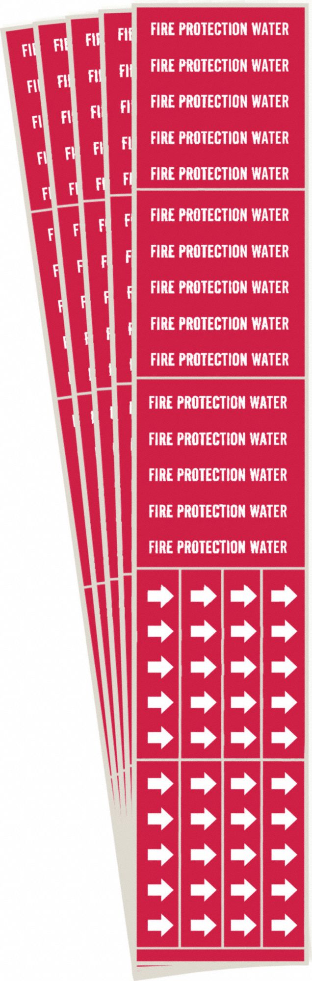 Fire Protection Water, Red, Pipe Marker - 781WX6|7110-3C-PK - Grainger