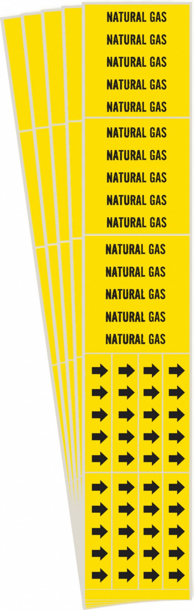 Natural Gas, Yellow, Pipe Marker - 781WY5|7196-3C-PK - Grainger