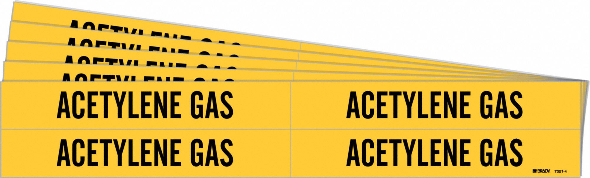 Acetylene Gas, Yellow, Pipe Marker - 781WZ5|7001-4-PK - Grainger