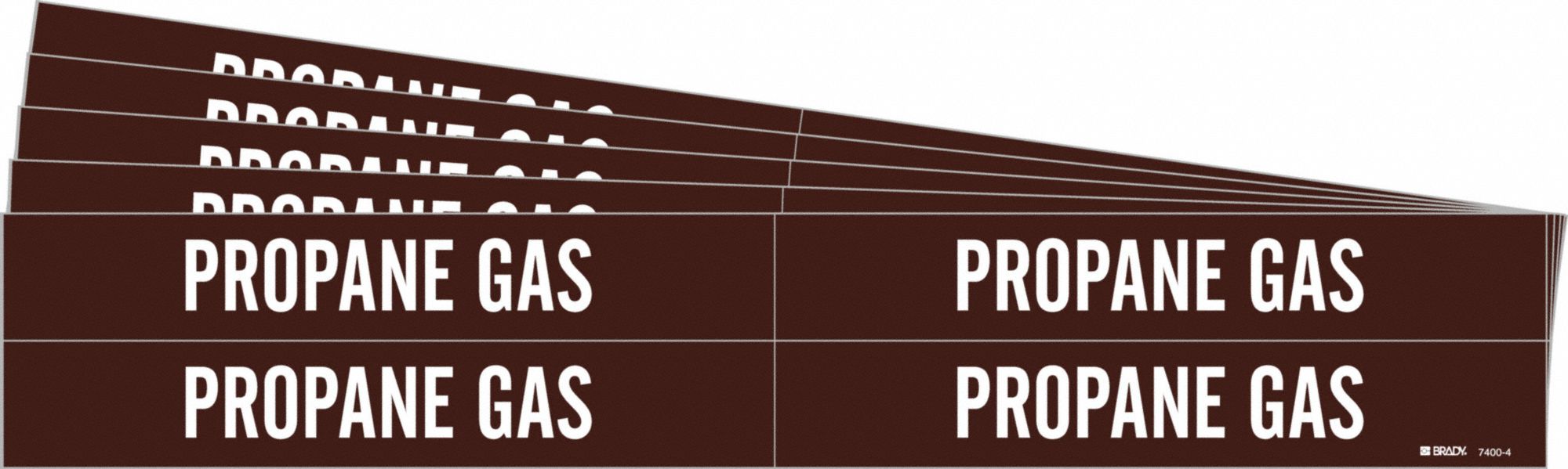 Propane Gas, Brown, Pipe Marker - 781X78|7400-4-PK - Grainger