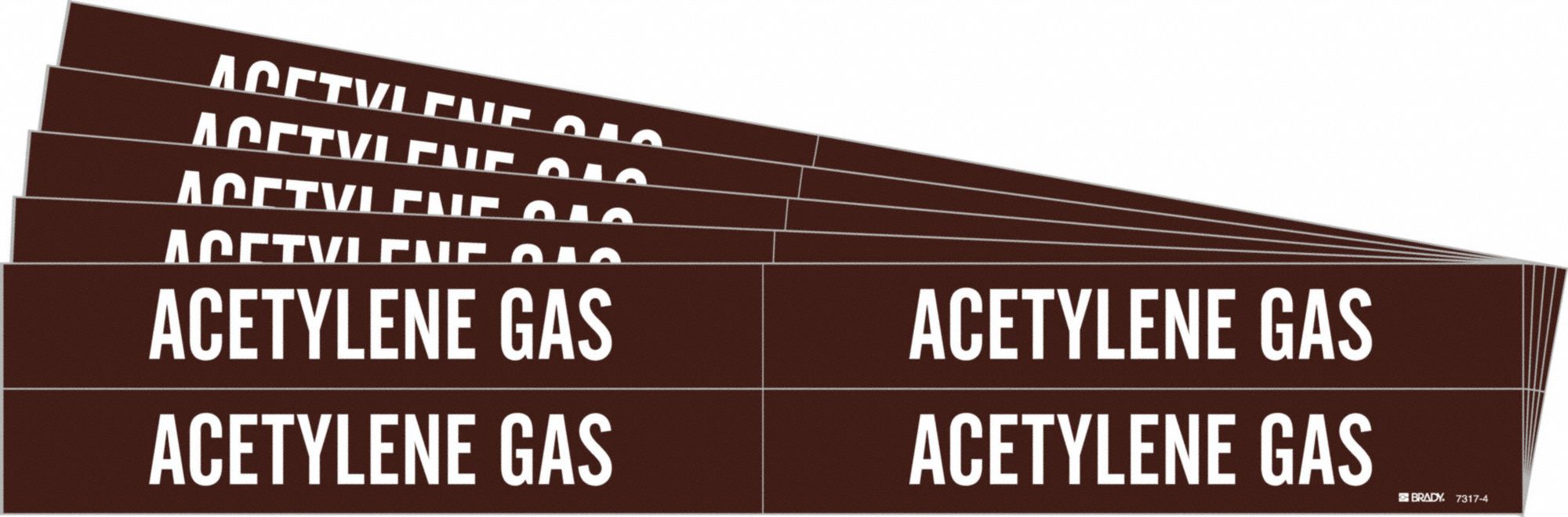 Acetylene Gas, Brown, Pipe Marker - 781X93|7317-4-PK - Grainger