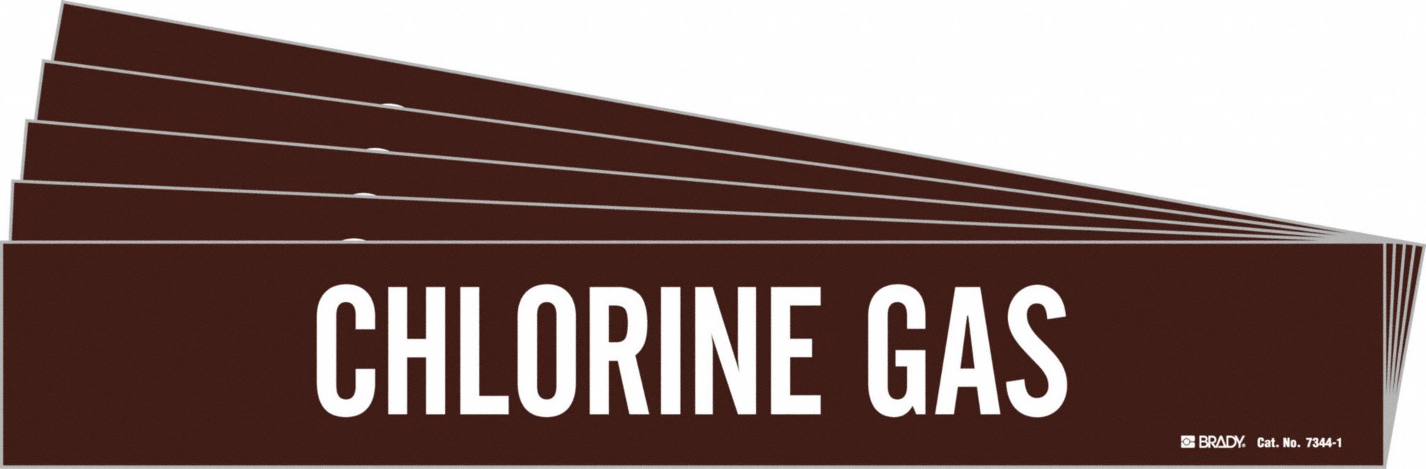 Chlorine Gas, Brown, Pipe Marker - 781XA1|7344-1-PK - Grainger