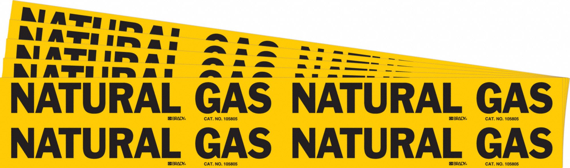Natural Gas, Yellow, Pipe Marker - 781XC5|105805-PK - Grainger