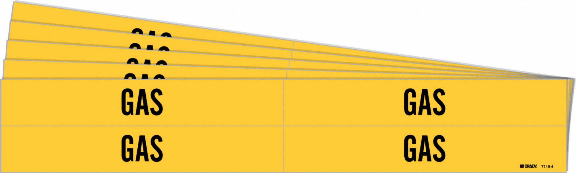 Gas, Yellow, Pipe Marker - 781XC8|7119-4-PK - Grainger
