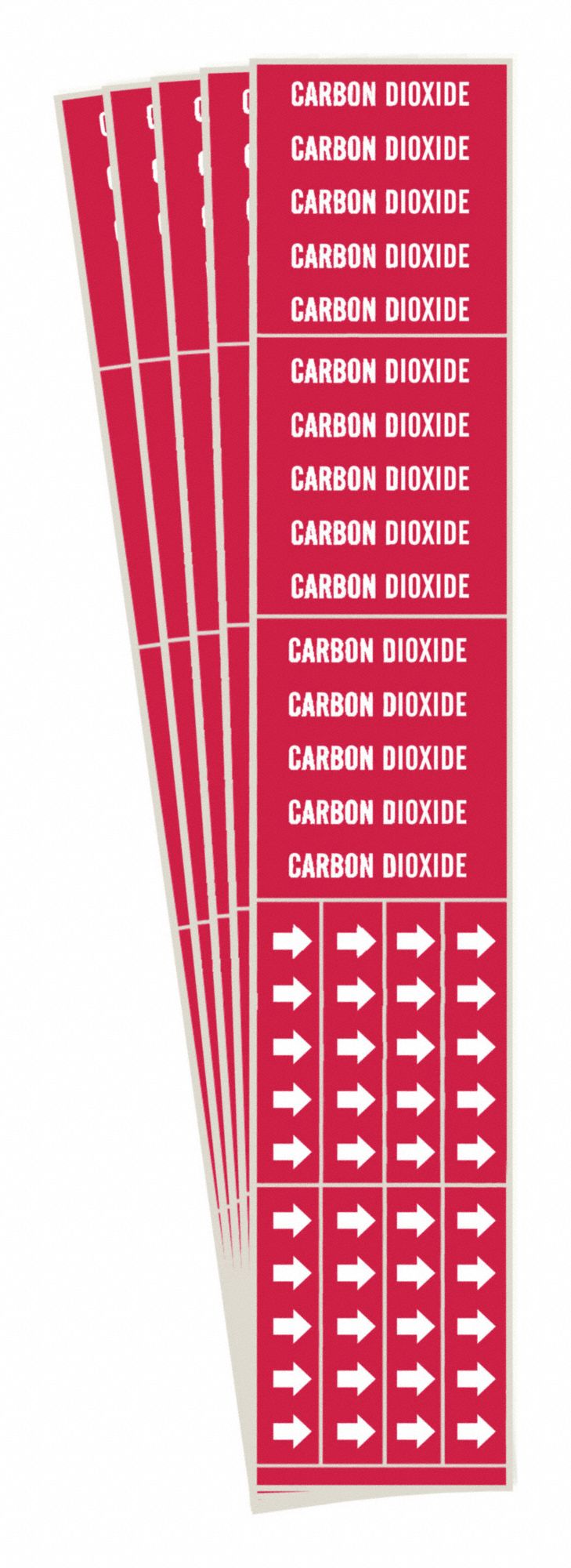 Carbon Dioxide, Red, Pipe Marker - 781XF0|7039-3C-PK - Grainger
