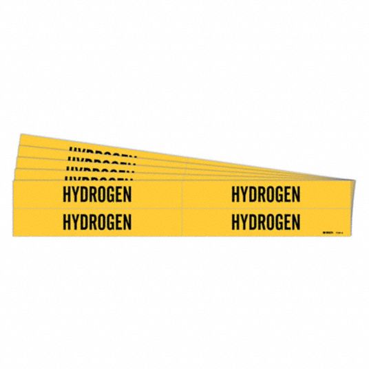 Hydrogen, Yellow, Pipe Marker - 781XJ9|7157-4-PK - Grainger