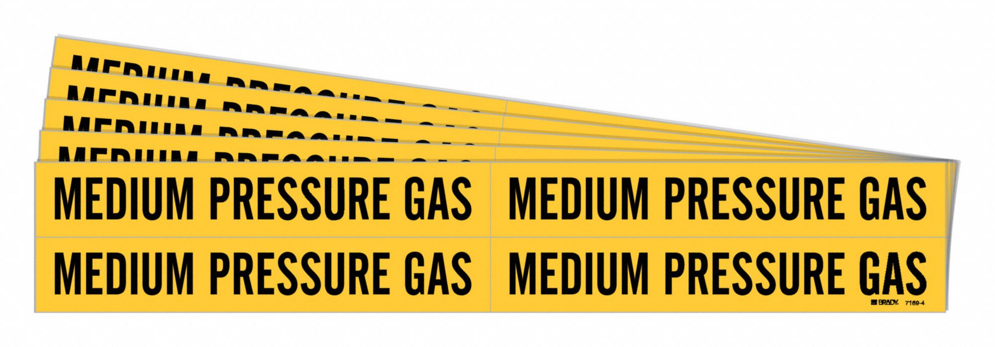 Medium Pressure Gas, Yellow, Pipe Marker - 781XM4|7189-4-PK - Grainger