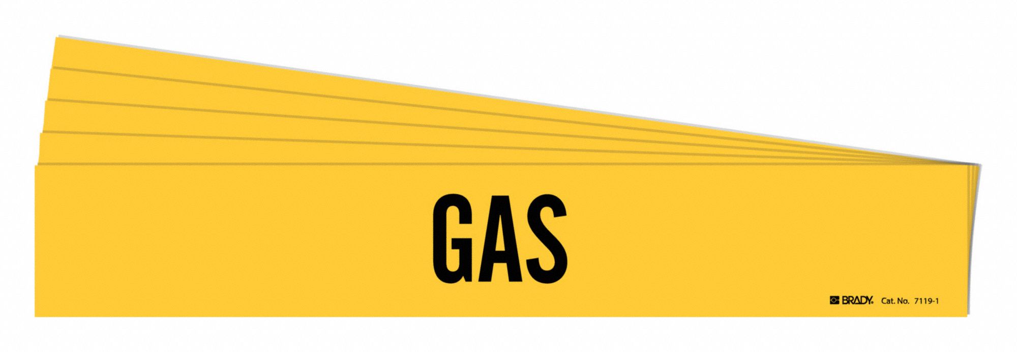 Gas, Yellow, Pipe Marker - 781XN0|7119-1-PK - Grainger