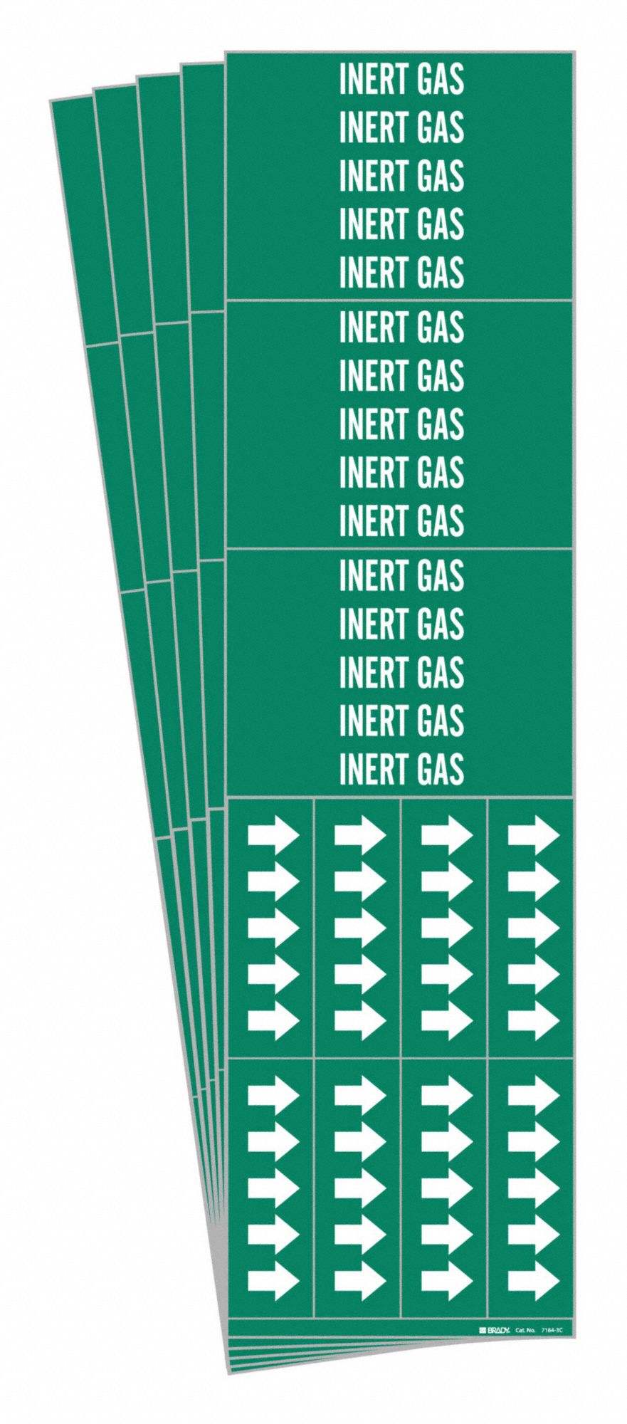 Inert Gas, Green, Pipe Marker - 781XN5|7164-3C-PK - Grainger