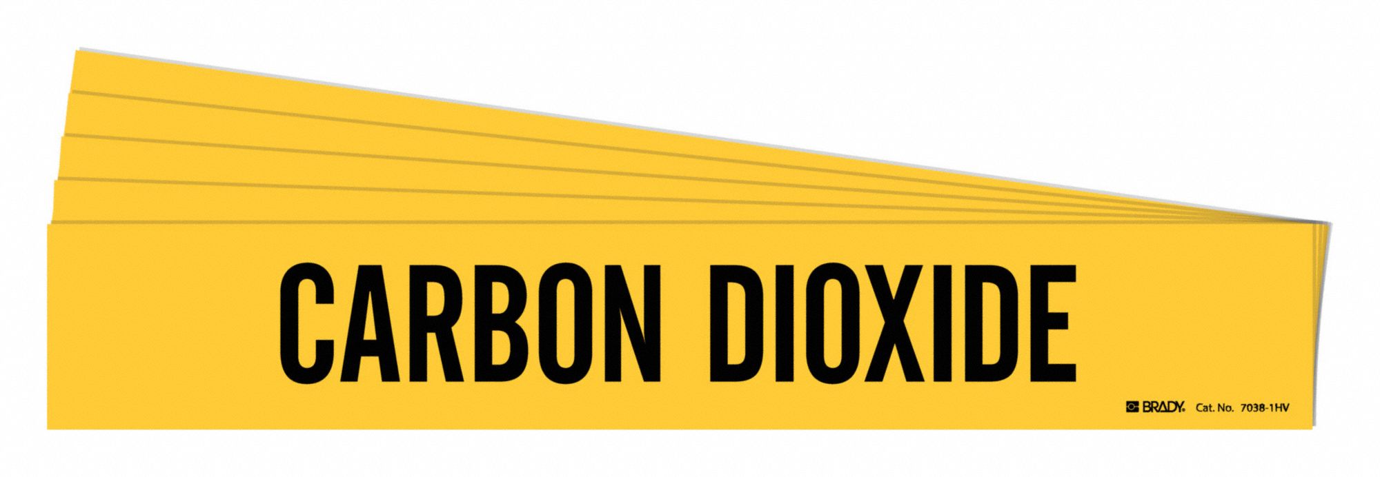 Carbon Dioxide, Yellow, Pipe Marker - 781XP2|7038-1HV-PK - Grainger