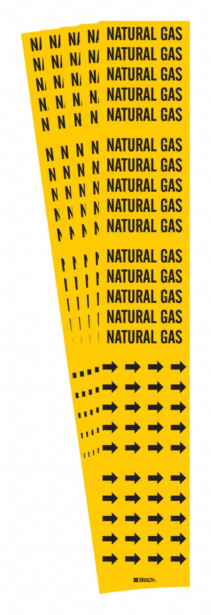 Natural Gas, Yellow, Pipe Marker - 781XR5|105806-PK - Grainger