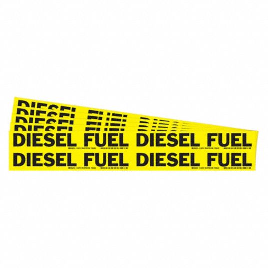 Diesel Fuel, Yellow, Pipe Marker - 781XU8|105757-PK - Grainger