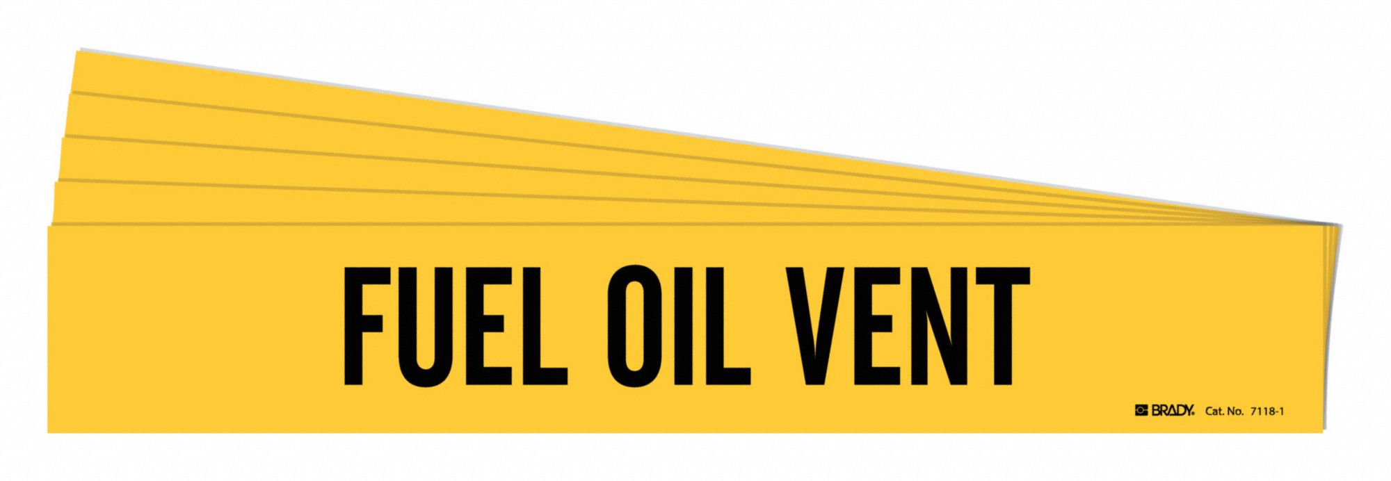 Fuel Oil Vent, Yellow, Pipe Marker - 781XW8|7118-1-PK - Grainger