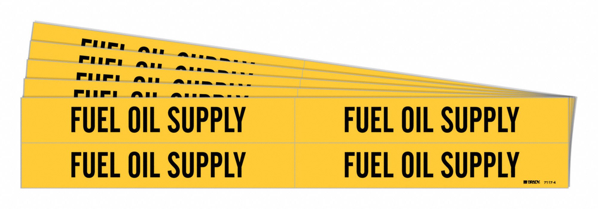 Fuel Oil Supply, Yellow, Pipe Marker - 781XX0|7117-4-PK - Grainger