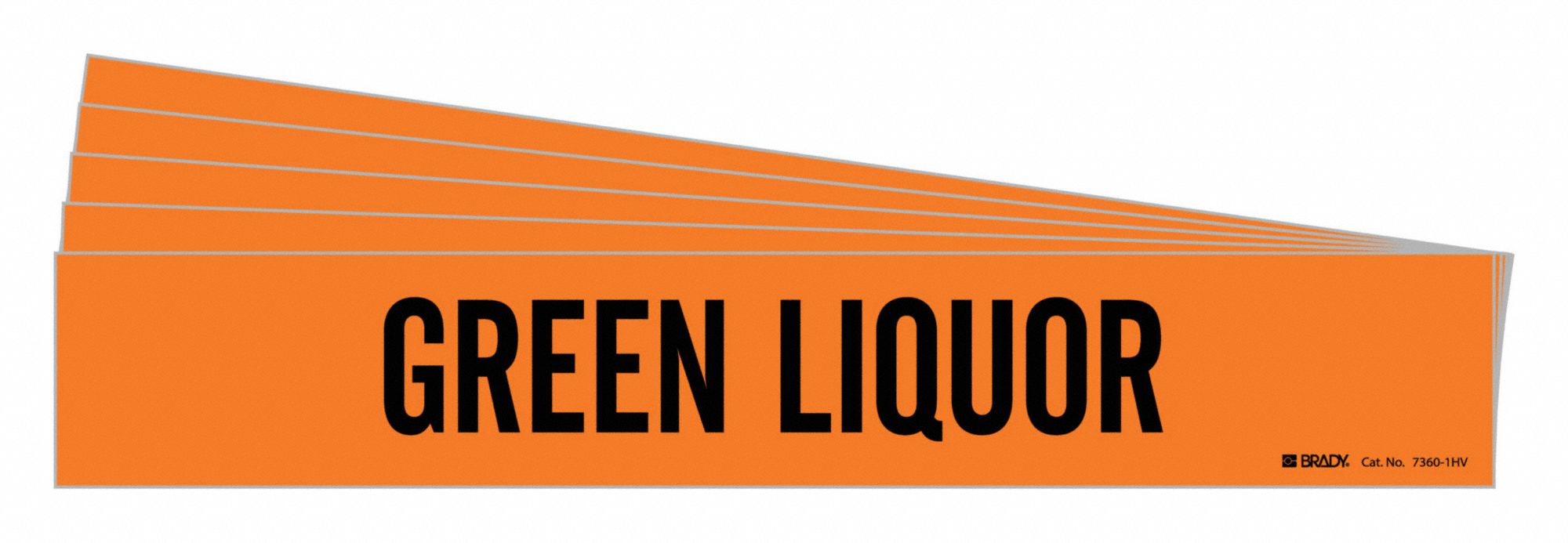 Green Liquor, Orange, Pipe Marker - 781XY8|7360-1HV-PK - Grainger
