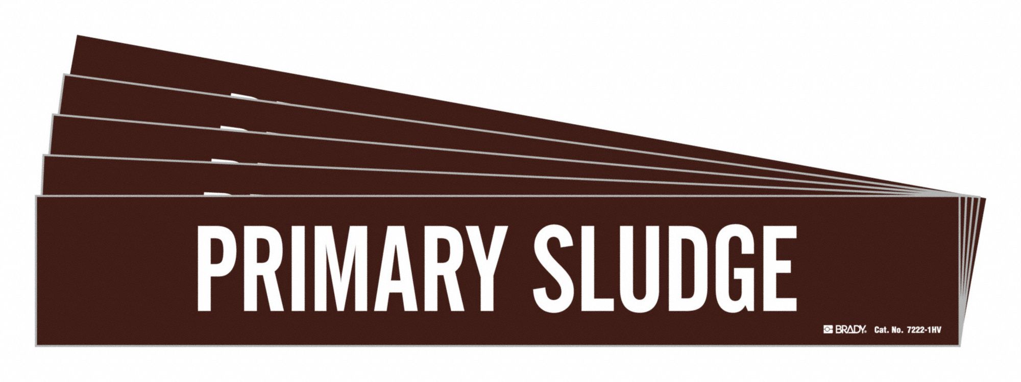 Primary Sludge, Brown, Pipe Marker - 781XZ3|7222-1HV-PK - Grainger