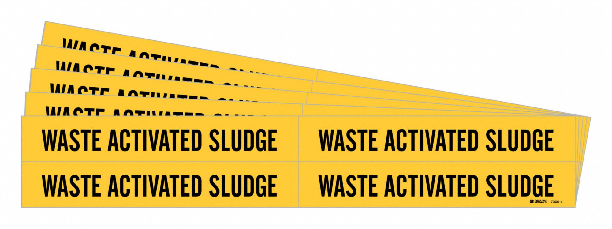 Waste Activated Sludge, Yellow, Pipe Marker - 781Y07|7300-4-PK - Grainger