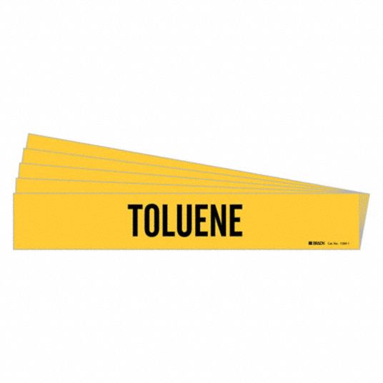 Toluene, Yellow, Pipe Marker - 781Y41|7284-1-PK - Grainger