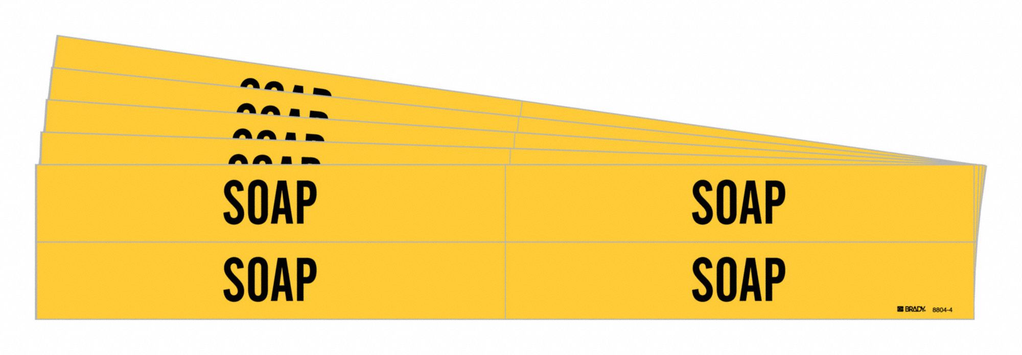 Soap, Yellow, Pipe Marker - 781YE4|8804-4-PK - Grainger