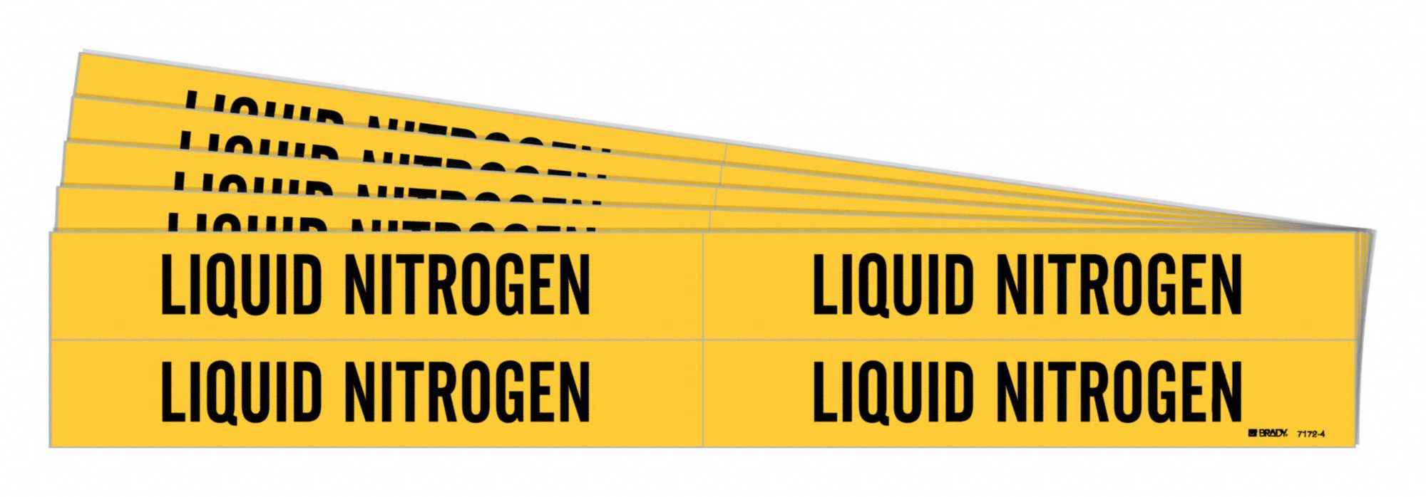 Liquid Nitrogen, Yellow, Pipe Marker - 781YF8|7172-4-PK - Grainger