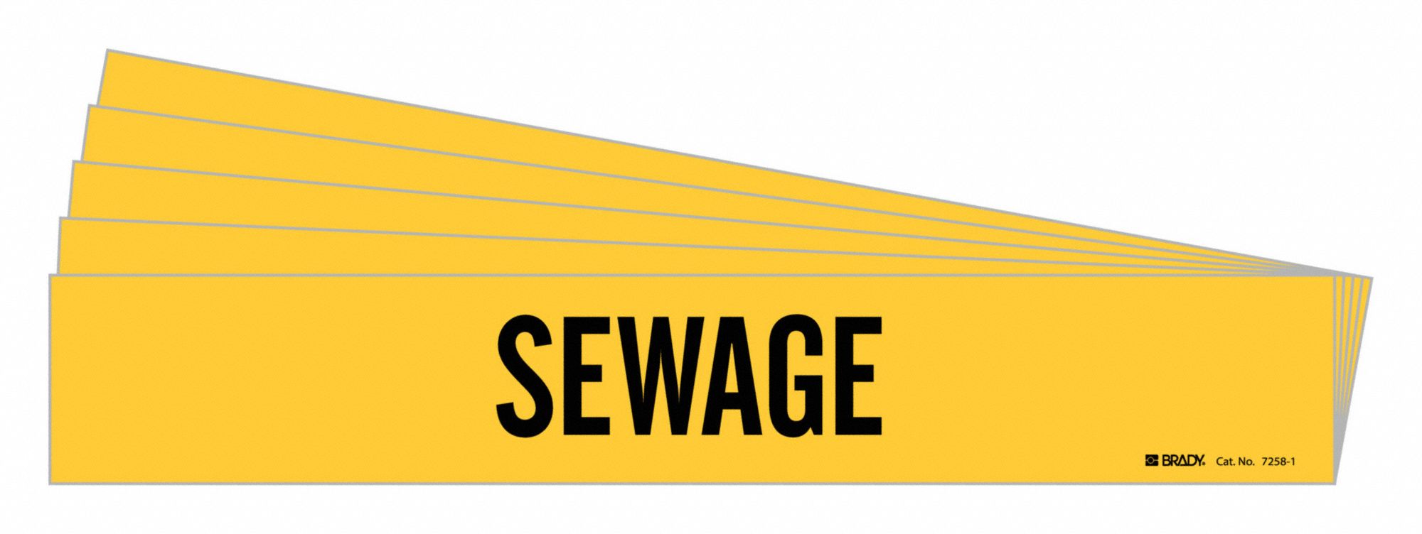 Sewage, Yellow, Pipe Marker - 781YK3|7258-1-PK - Grainger
