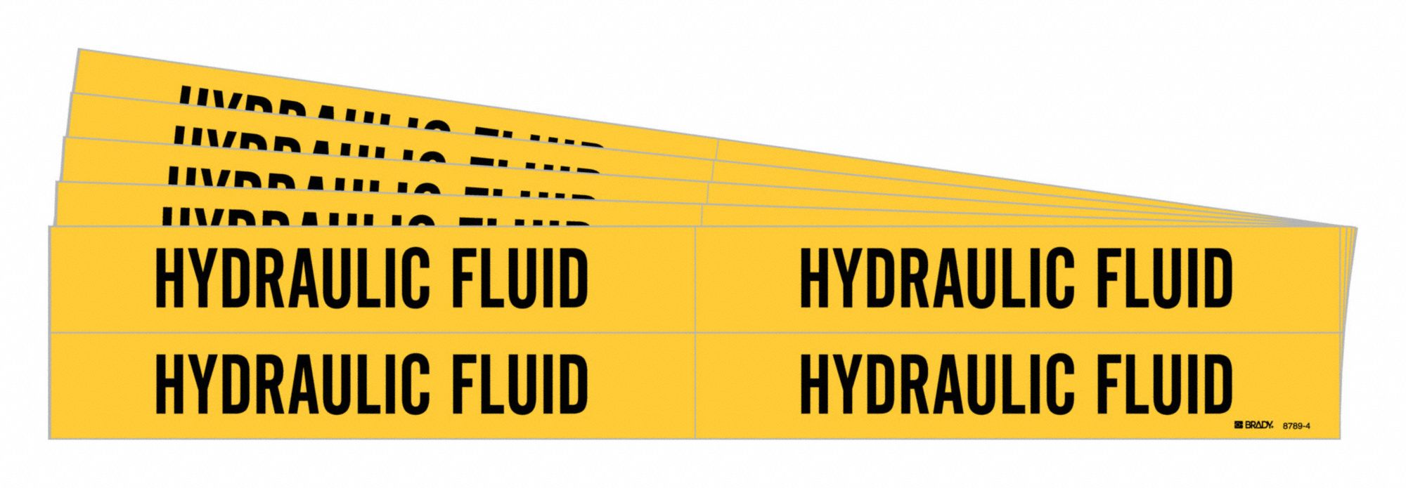 Hydraulic Fluid, Yellow, Pipe Marker - 781YL8|8789-4-PK - Grainger